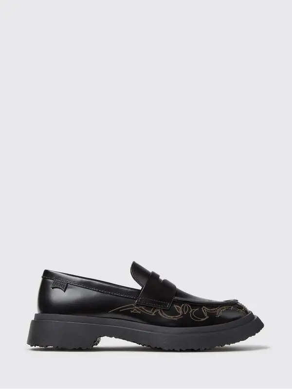 Camper Walden Loafers In Smooth Calfskin With Graphic Print And Chunky Sole