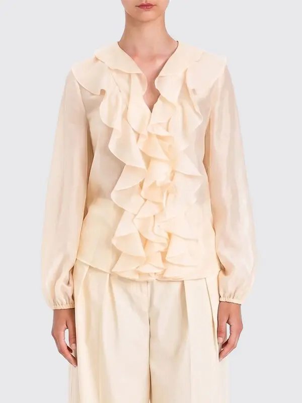 TWINSET Organza Shirt With Ruffle Detail