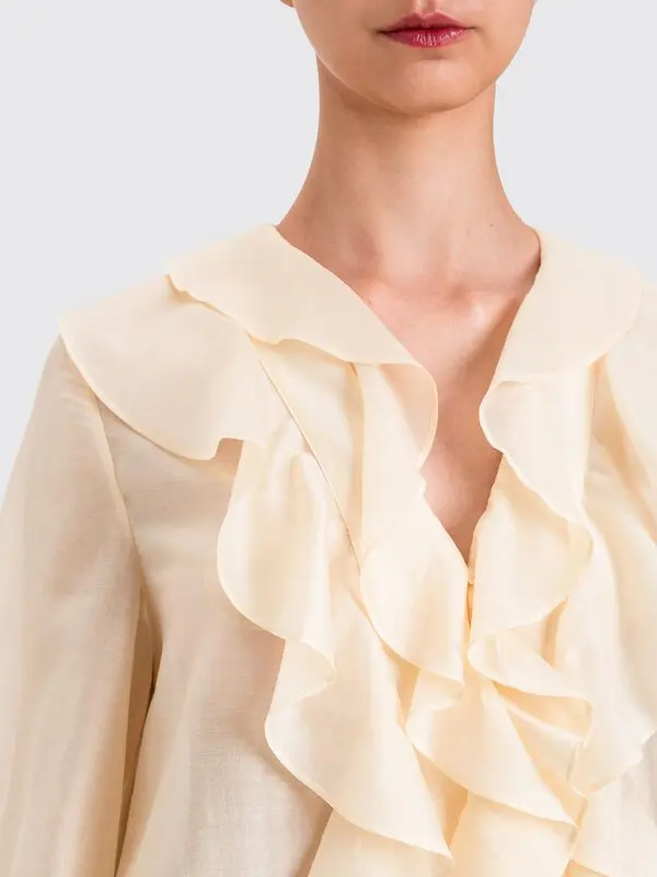TWINSET Organza Shirt With Ruffle Detail