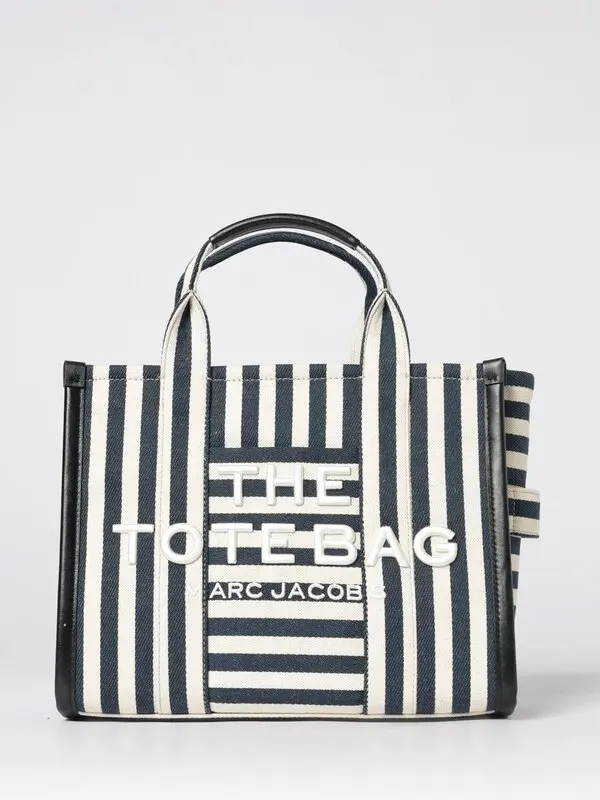 Marc Jacobs The Medium Tote Bag In Striped Cotton