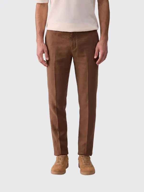 Liu Jo Tailored Linen Trousers With Off-centre Closure And Slash Pockets