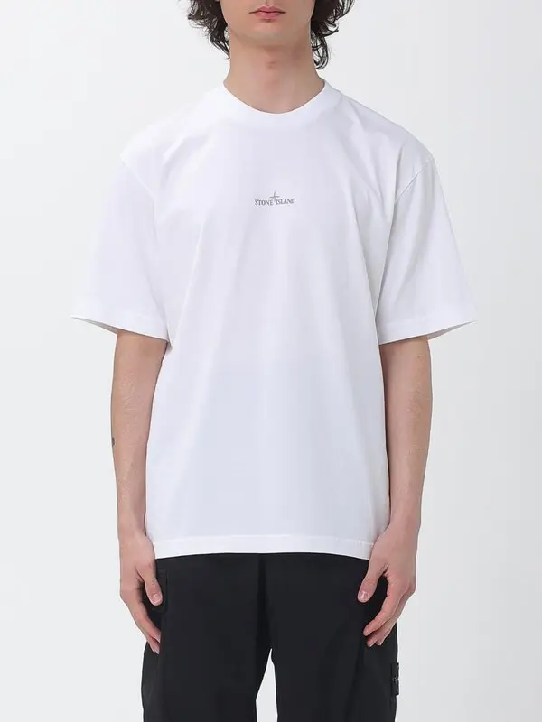Stone Island Cotton Crew Neck T-shirt With Print