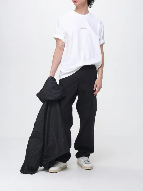 Stone Island Cotton Crew Neck T-shirt With Print