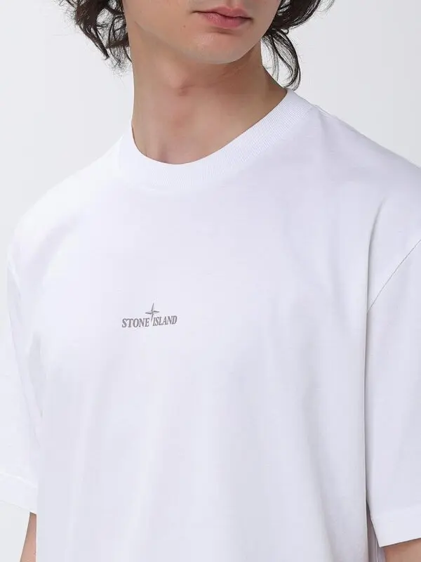 Stone Island Cotton Crew Neck T-shirt With Print