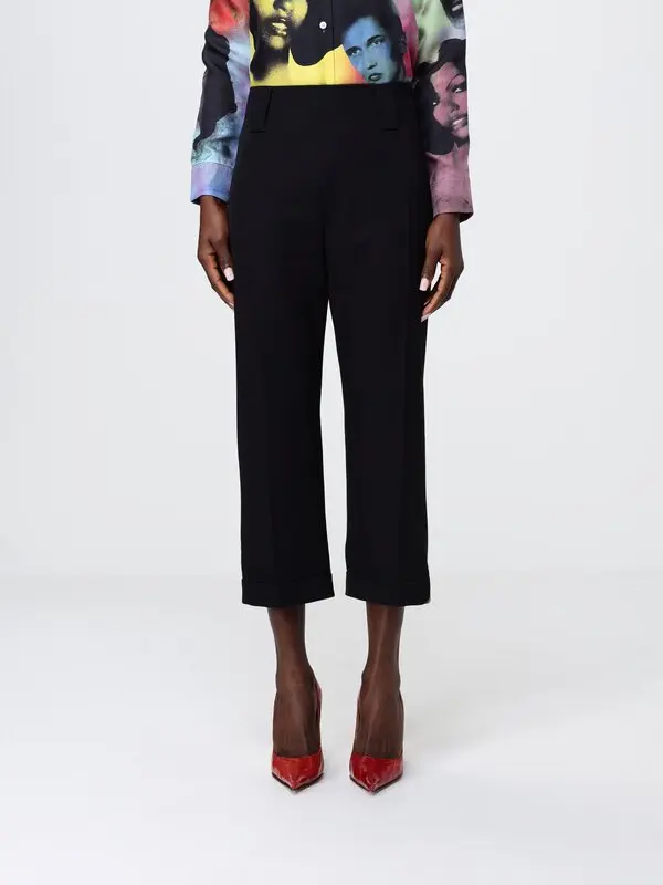 Versace Viscose Cropped Fit Trousers