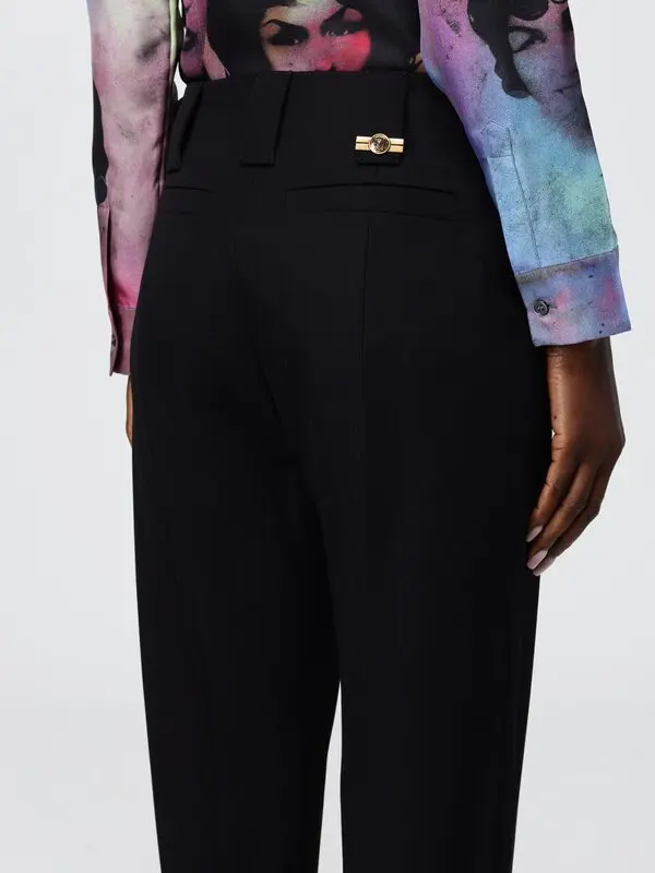 Versace Viscose Cropped Fit Trousers