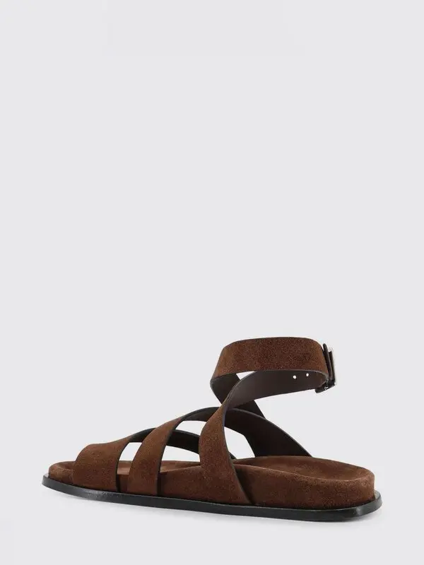 ALOHAS Suede Thong Sandals With Adjustable Ankle Strap