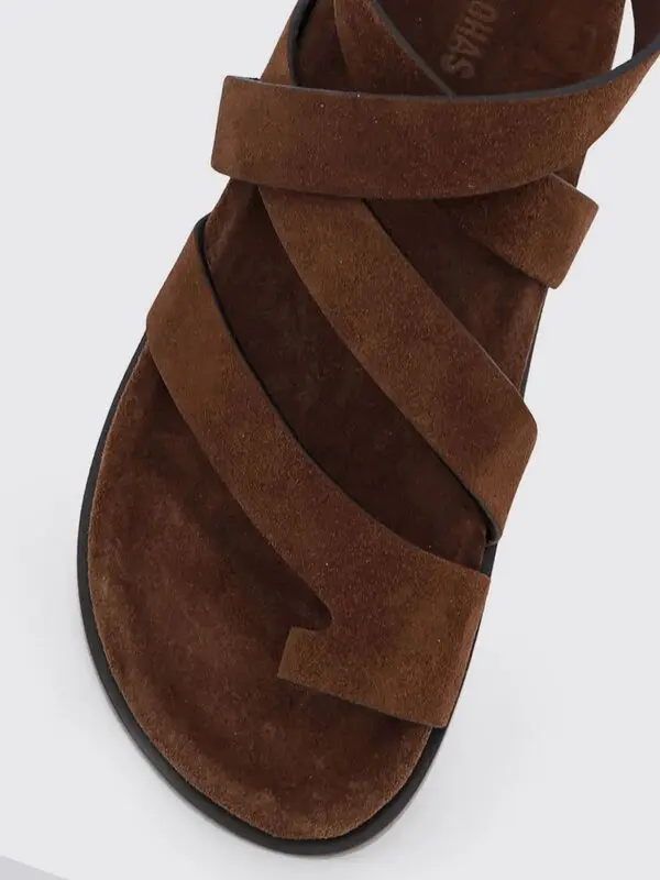 ALOHAS Suede Thong Sandals With Adjustable Ankle Strap
