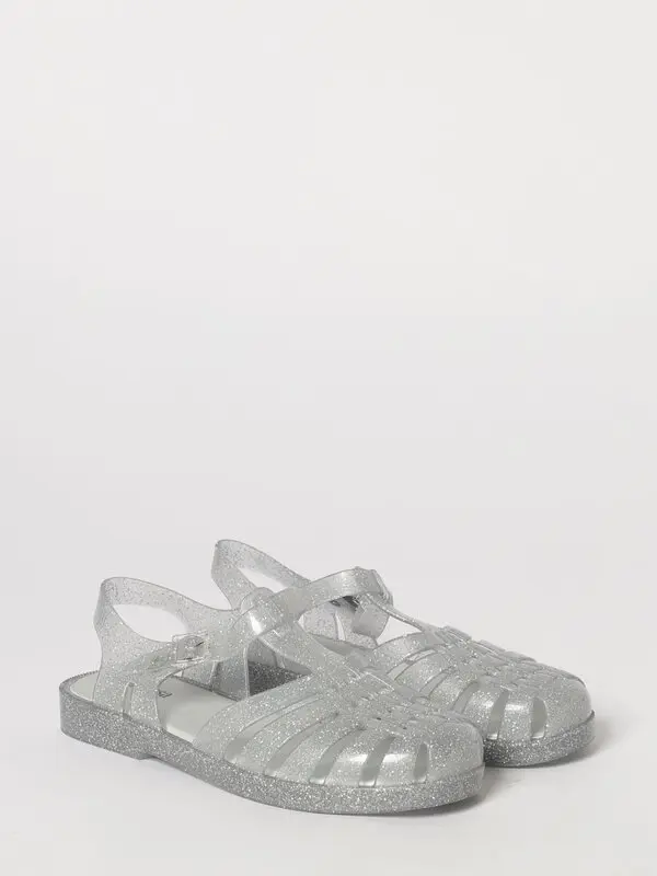 Melissa Glitter Pvc Fisherman Sandals With Low Heel - Silver