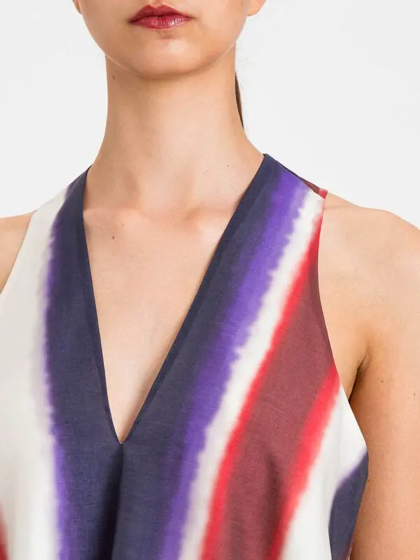 TWINSET Striped Lyocell Top