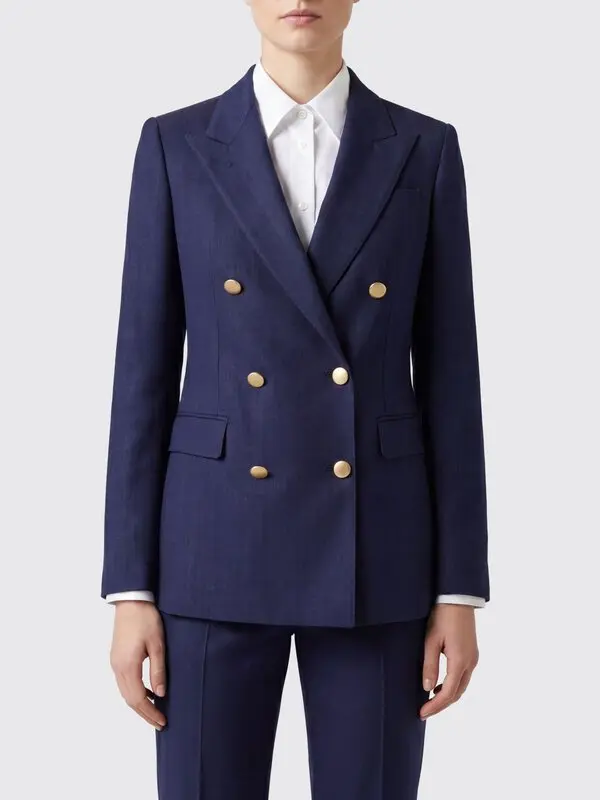 Tagliatore Double-breasted Viscose Blend Blazer - Blue