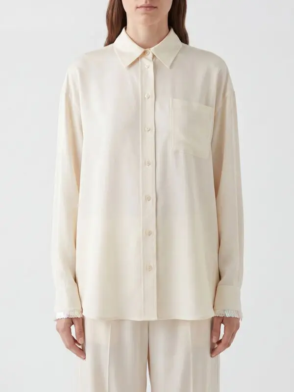 Stella McCartney Long-sleeved Shirt With Dropped Shoulders - Cream