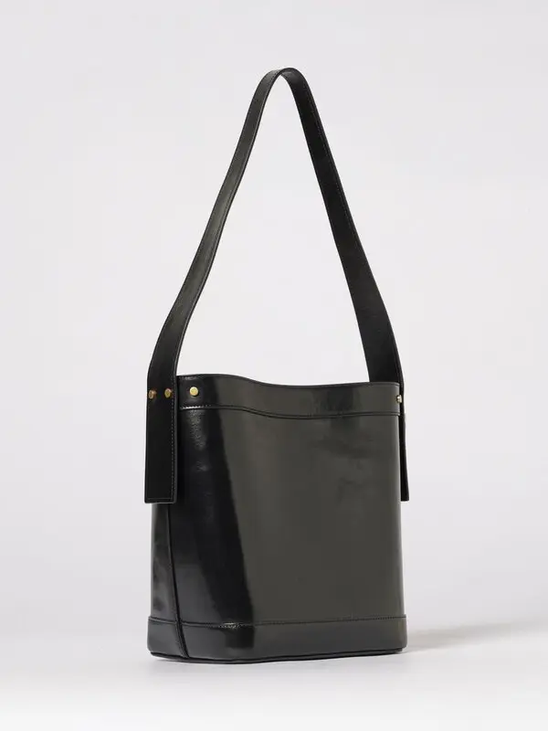 Versace Leather Pivot Bucket Bag - Black