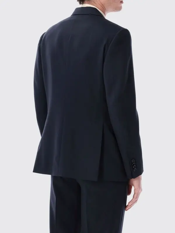 LARDINI Double-breasted Blazer In Pure Virgin Wool With Peak Lapels