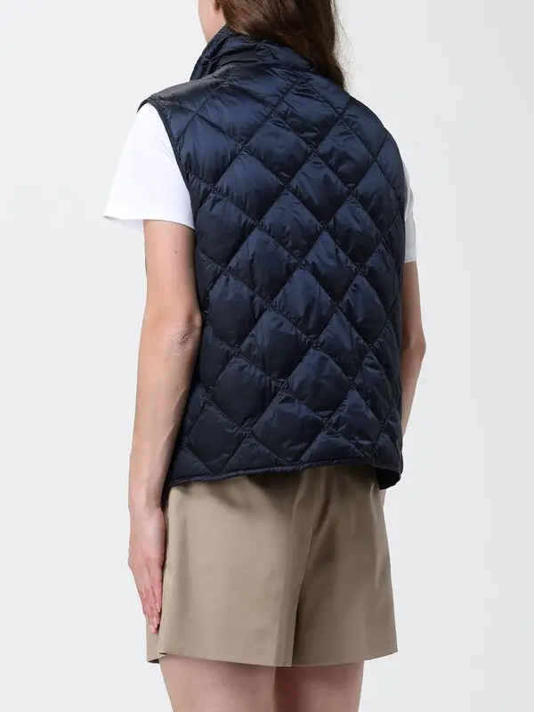 Max Mara Quilted Hooded Vest Padded With Goose Down - Blue