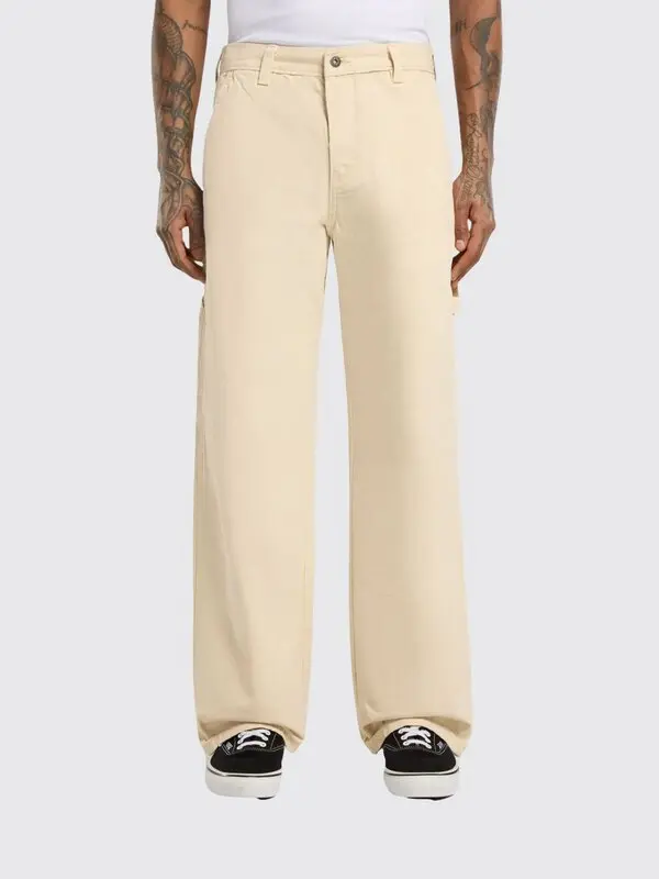 Dickies Wide Leg Cotton Carpenter Pants With Contrast Back Logo