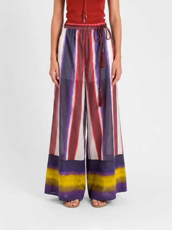 TWINSET Printed Fabric Wide Leg Trousers