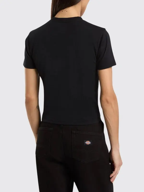 Dickies Cropped Cotton T-shirt With Printed Logo - Black