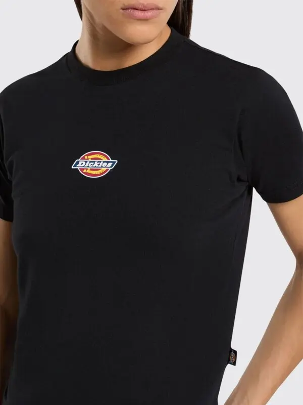 Dickies Cropped Cotton T-shirt With Printed Logo - Black