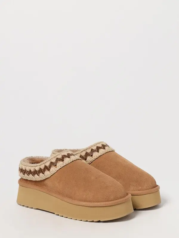 Mou Uggs Slipper With Braided Detailing - Beige