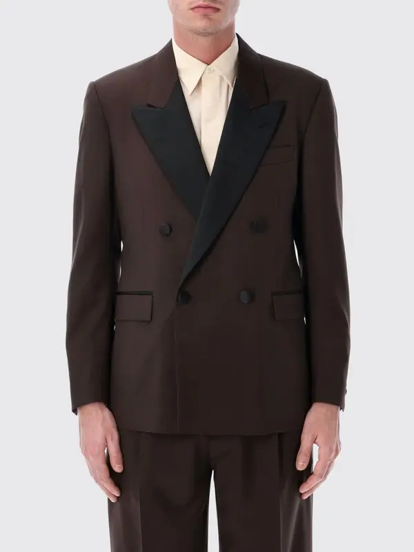 LARDINI Double-breasted Blazer In Pure Virgin Wool With Peak Lapels