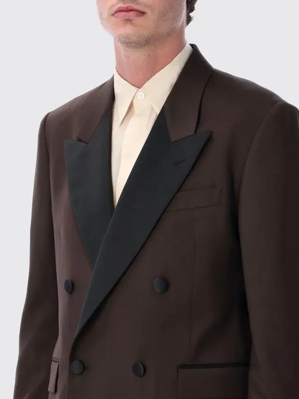 LARDINI Double-breasted Blazer In Pure Virgin Wool With Peak Lapels