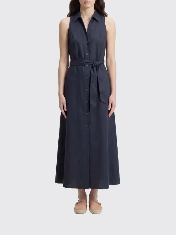Woolrich Sleeveless Collared Maxi Dress - Blue