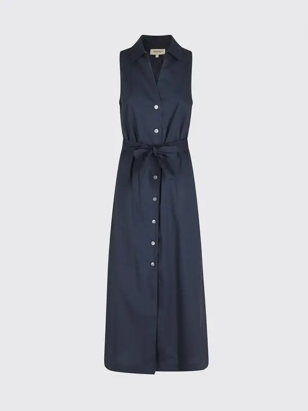 Woolrich Sleeveless Collared Maxi Dress - Blue