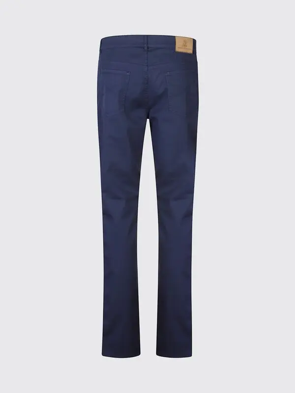 Brunello Cucinelli Cotton Stretch Slim Fit Trousers - Blue