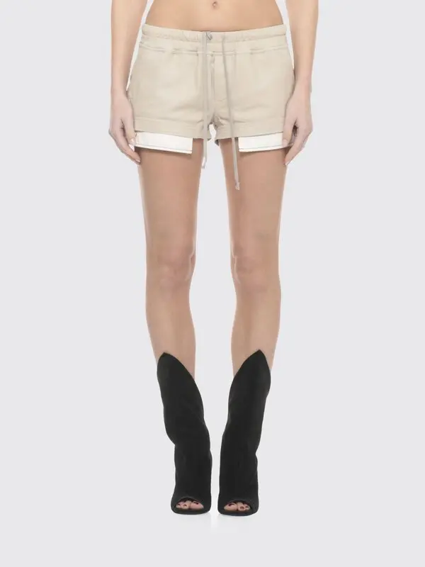 Rick Owens Leather Shorts With Drawstring