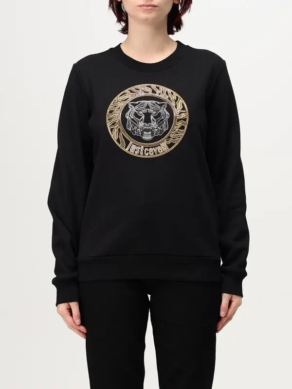 Just Cavalli Crewneck Sweatshirt With Embroidered Logo