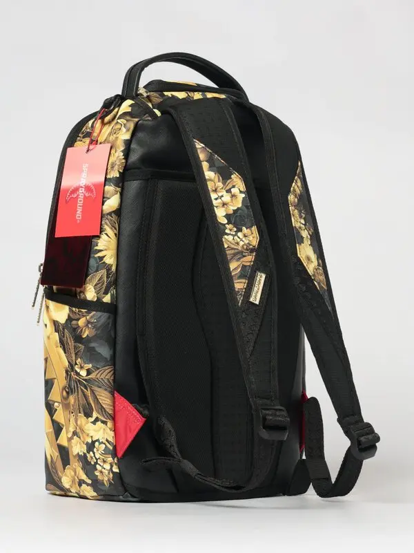 SPRAYGROUND Checkered Saffiano Coated Cotton Backpack With Floral Motif