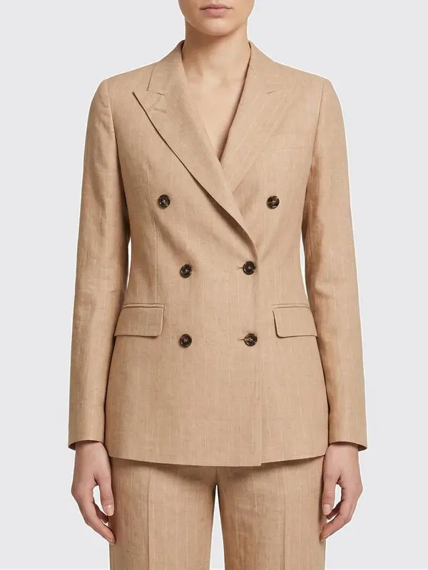 Tagliatore Double-breasted Linen Blend Blazer