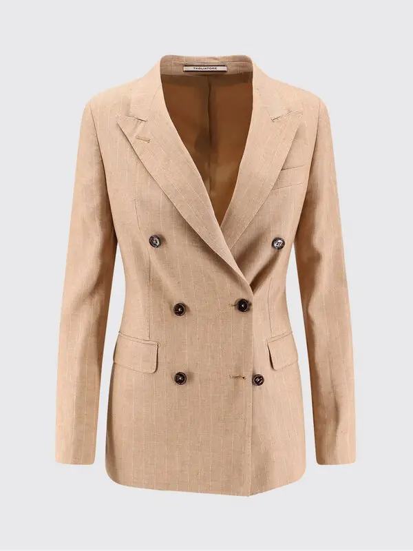 Tagliatore Double-breasted Linen Blend Blazer