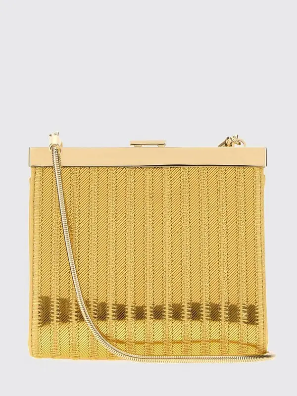 Alberta Ferretti Abstract Pattern Viscose Mini Handbag With Chain Strap