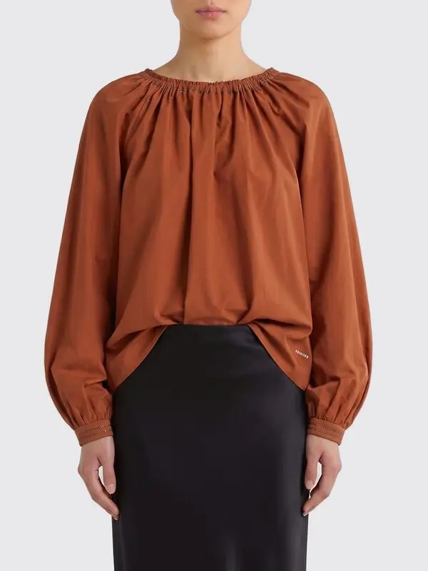 Marni Cotton Long-sleeved Blouse With Crew Neck