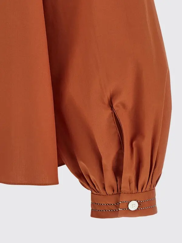 Marni Cotton Long-sleeved Blouse With Crew Neck