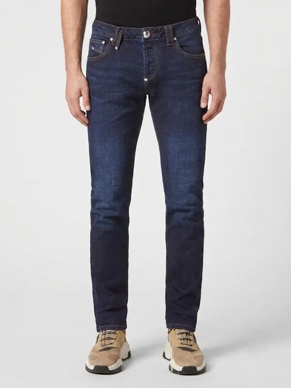 Philipp Plein Five-pocket Skinny Fit Stretch Jeans - Blue