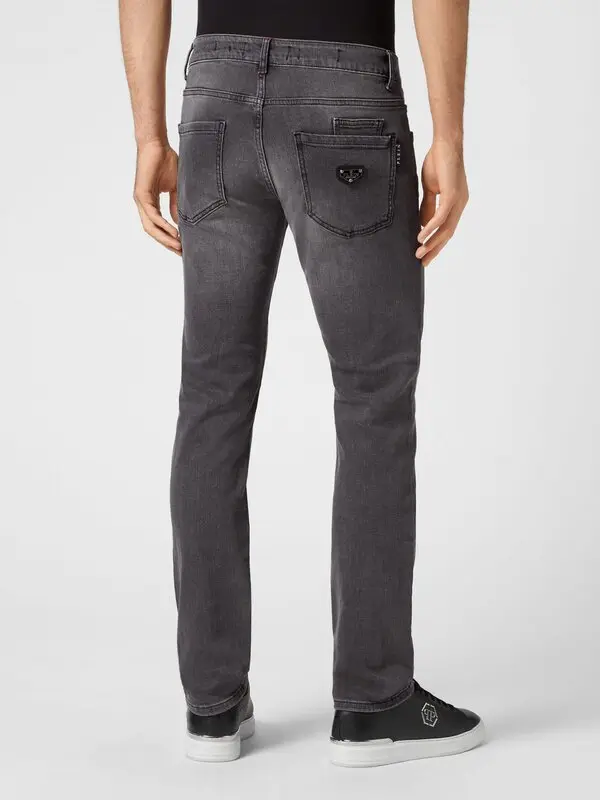 Philipp Plein Five-pocket Skinny Fit Stretch Jeans - Grey