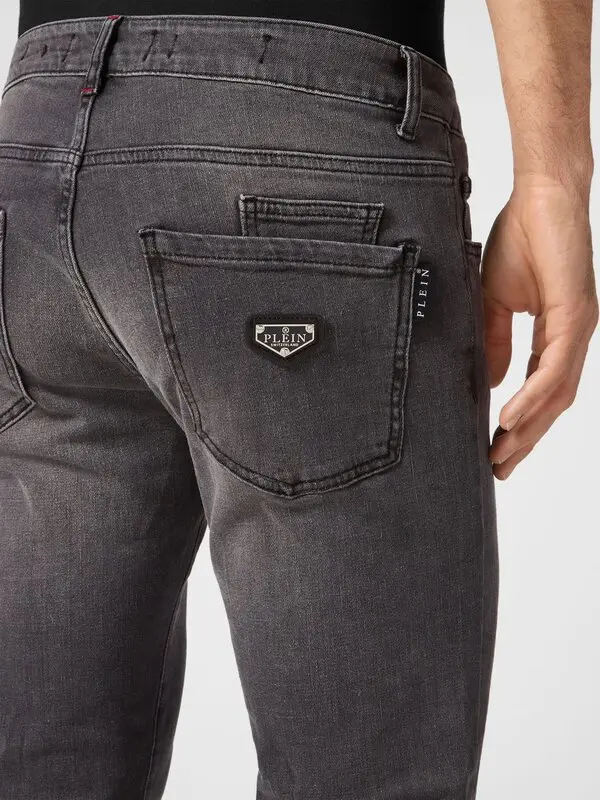 Philipp Plein Five-pocket Skinny Fit Stretch Jeans - Grey