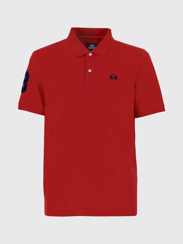 LA MARTINA Cotton Polo Shirt With Logo - Red