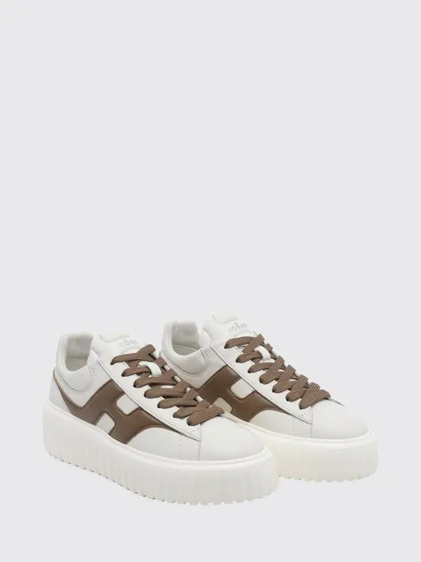 Hogan H-stripes Smooth Leather Platform Lace-up Sneakers - White 1