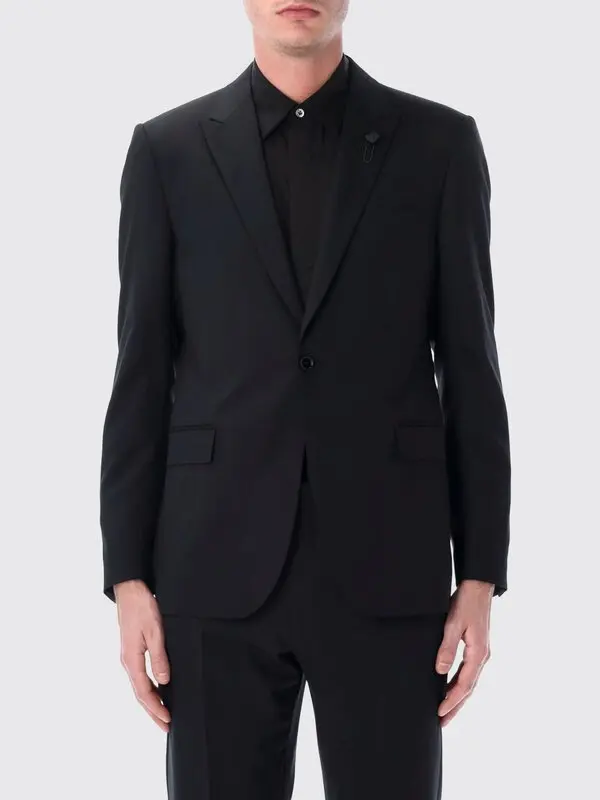 LARDINI Single-breasted Stretch Wool Suit With Classic Lapels