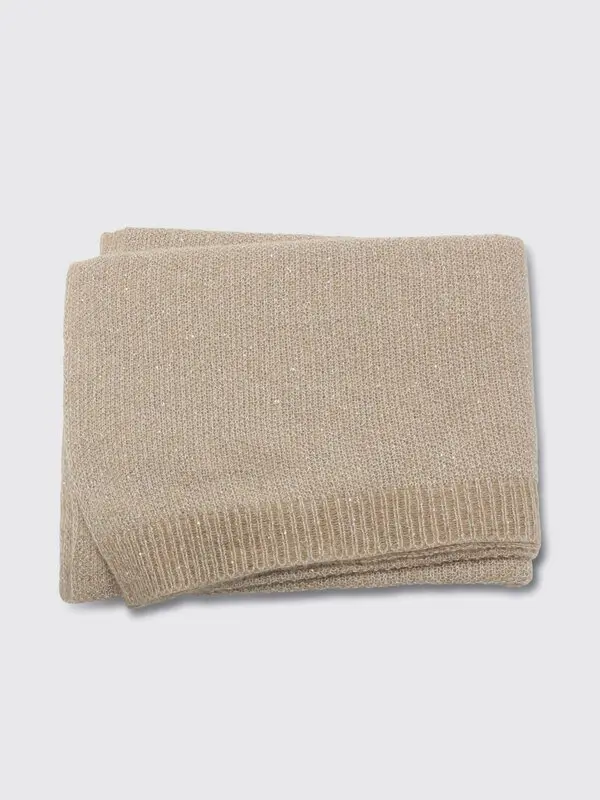 Fabiana Filippi Merino Wool Scarf With Sequins - Beige