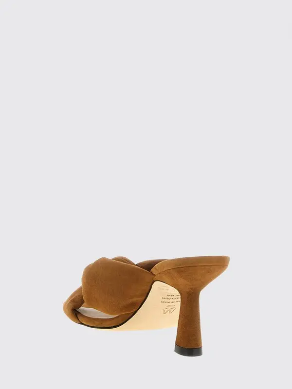 STUART WEITZMAN Soplaya Suede Knot Detail Mule Sandals - Brown