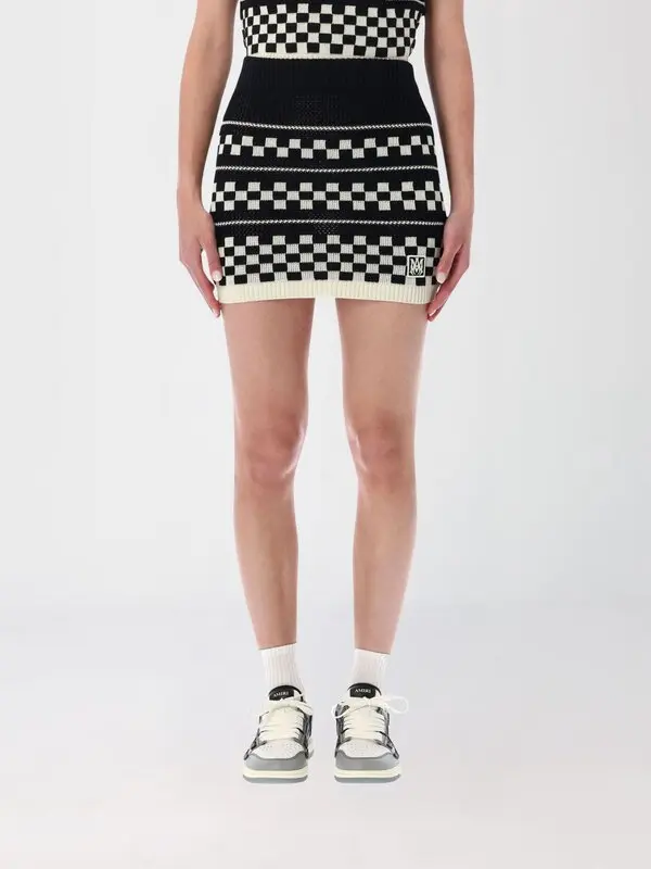 Amiri Check Wool High-waisted Pencil Mini Skirt