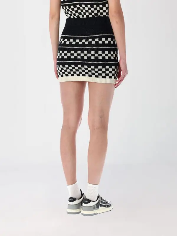 Amiri Check Wool High-waisted Pencil Mini Skirt