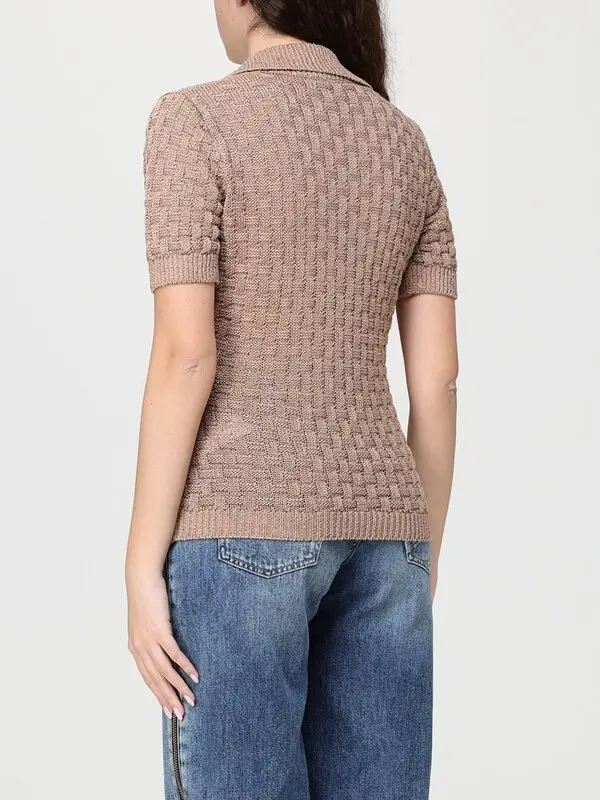 Elisabetta Franchi Viscose And Linen Knit Polo Shirt