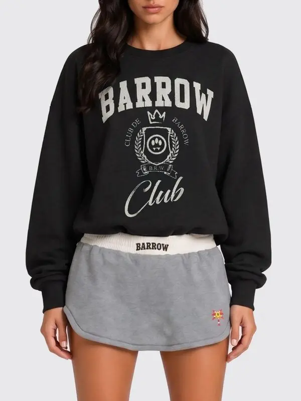 BARROW Cotton Oversized Sweatshirt With Back Cutout - Black