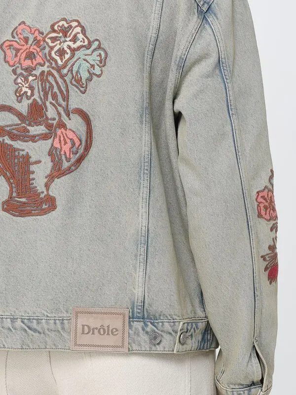 Drole De Monsieur Embroidered Denim Jacket